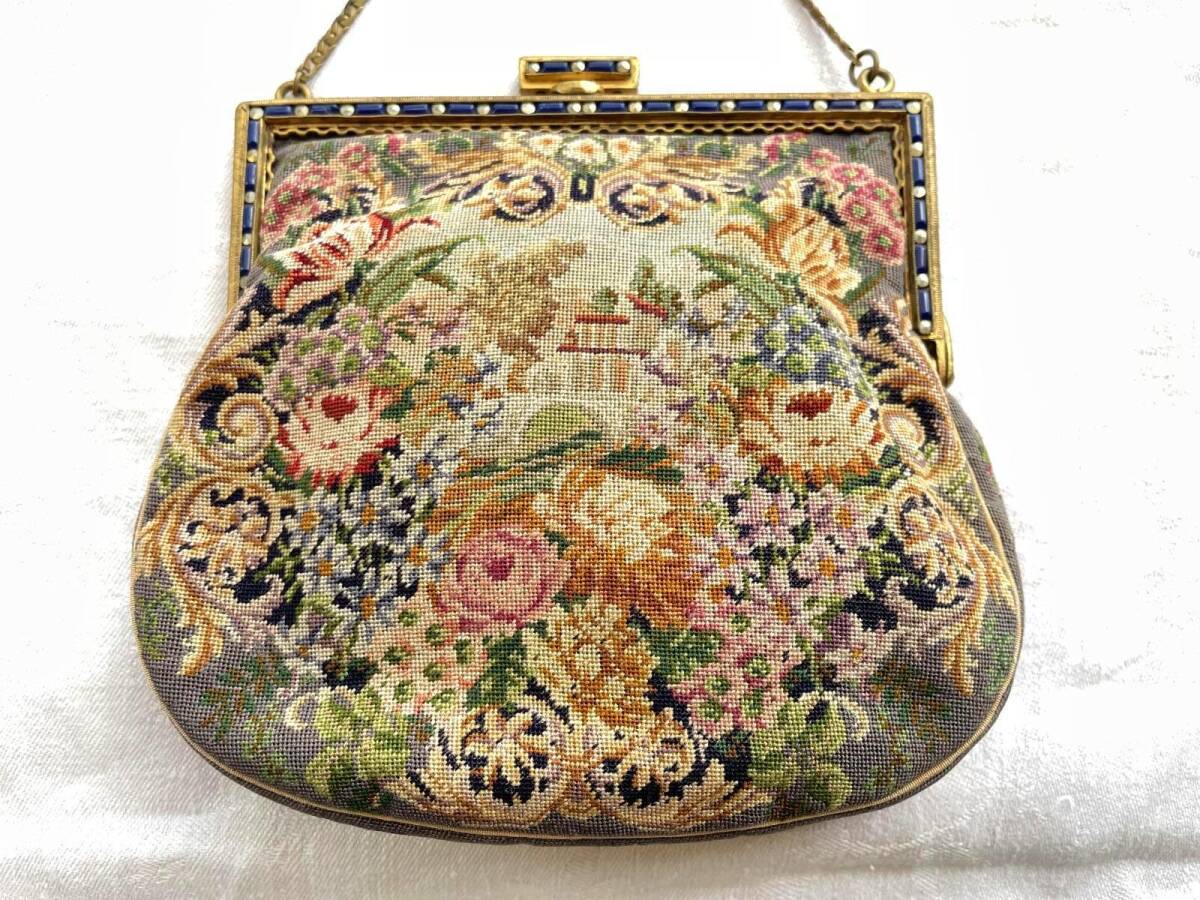 Yahoo!オークション - フランス アンティーク プチポワン バッグ 1900s...