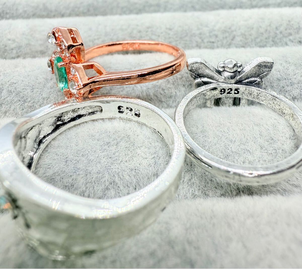 Yahoo!オークション - D254 指輪 リング 天然石 色石 色ガラスなど 925...