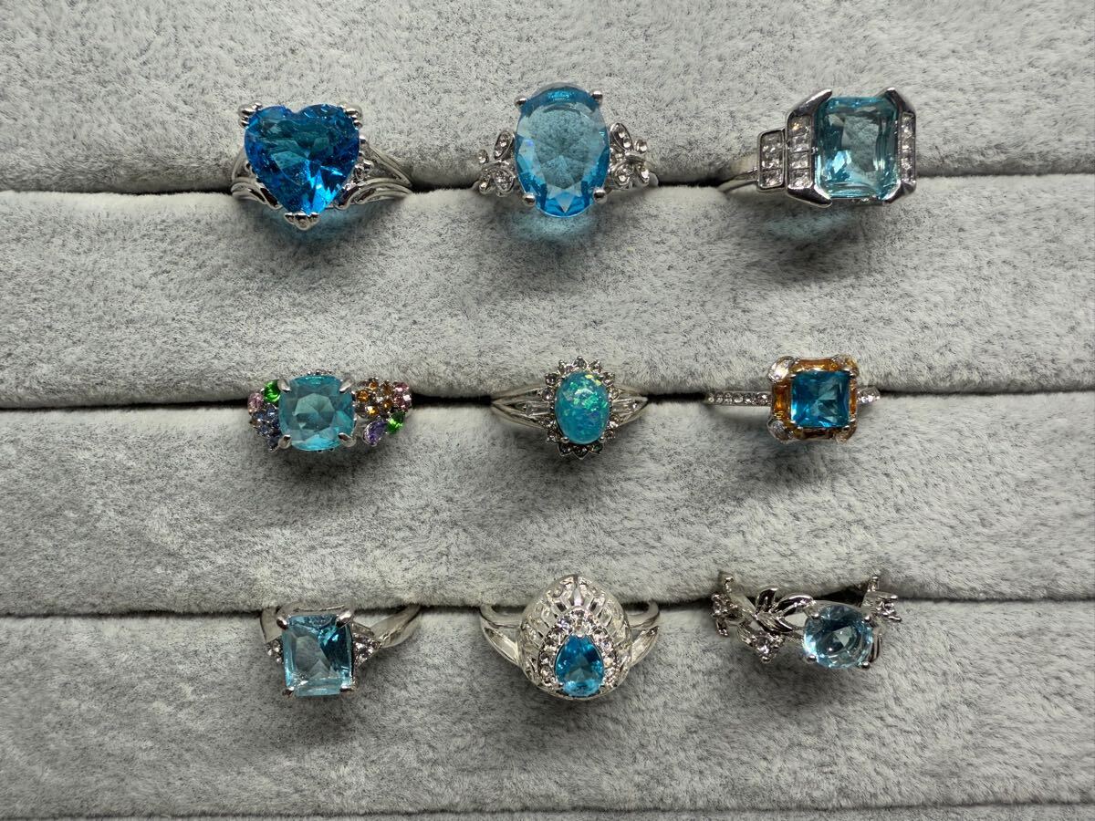 Yahoo!オークション - D182 指輪 リング 天然石 色石 色ガラスなど 925...