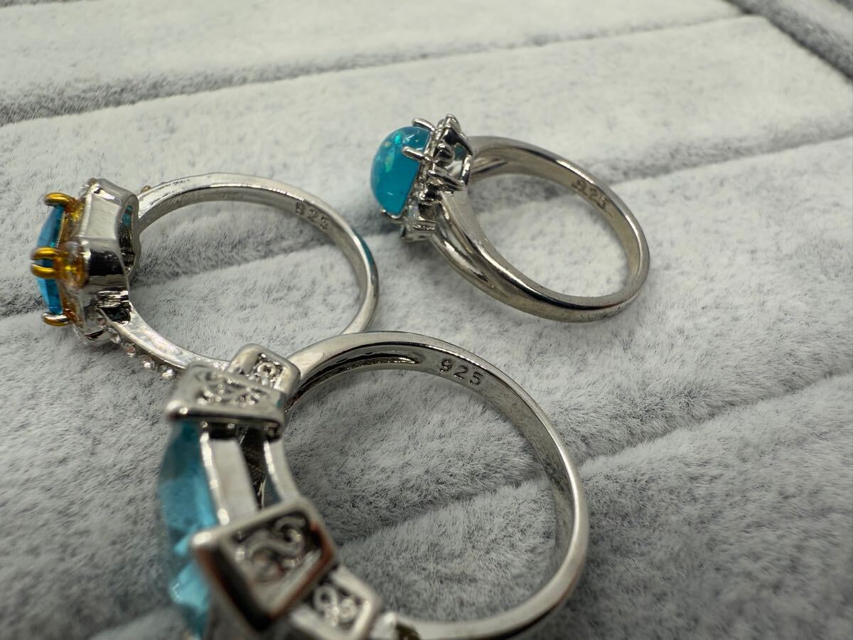 Yahoo!オークション - D182 指輪 リング 天然石 色石 色ガラスなど 925...