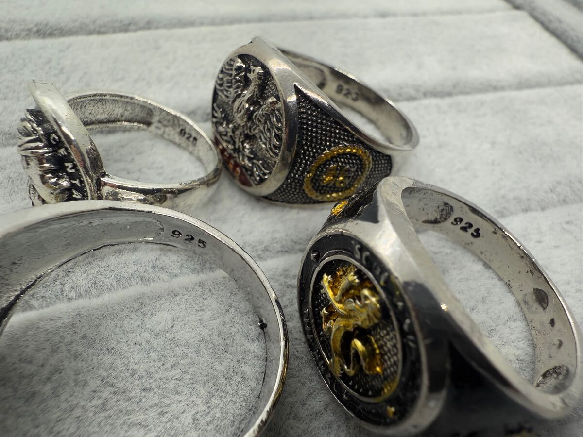 Yahoo!オークション - D189 リング 指輪 シルバー系 925刻印含む 未鑑...