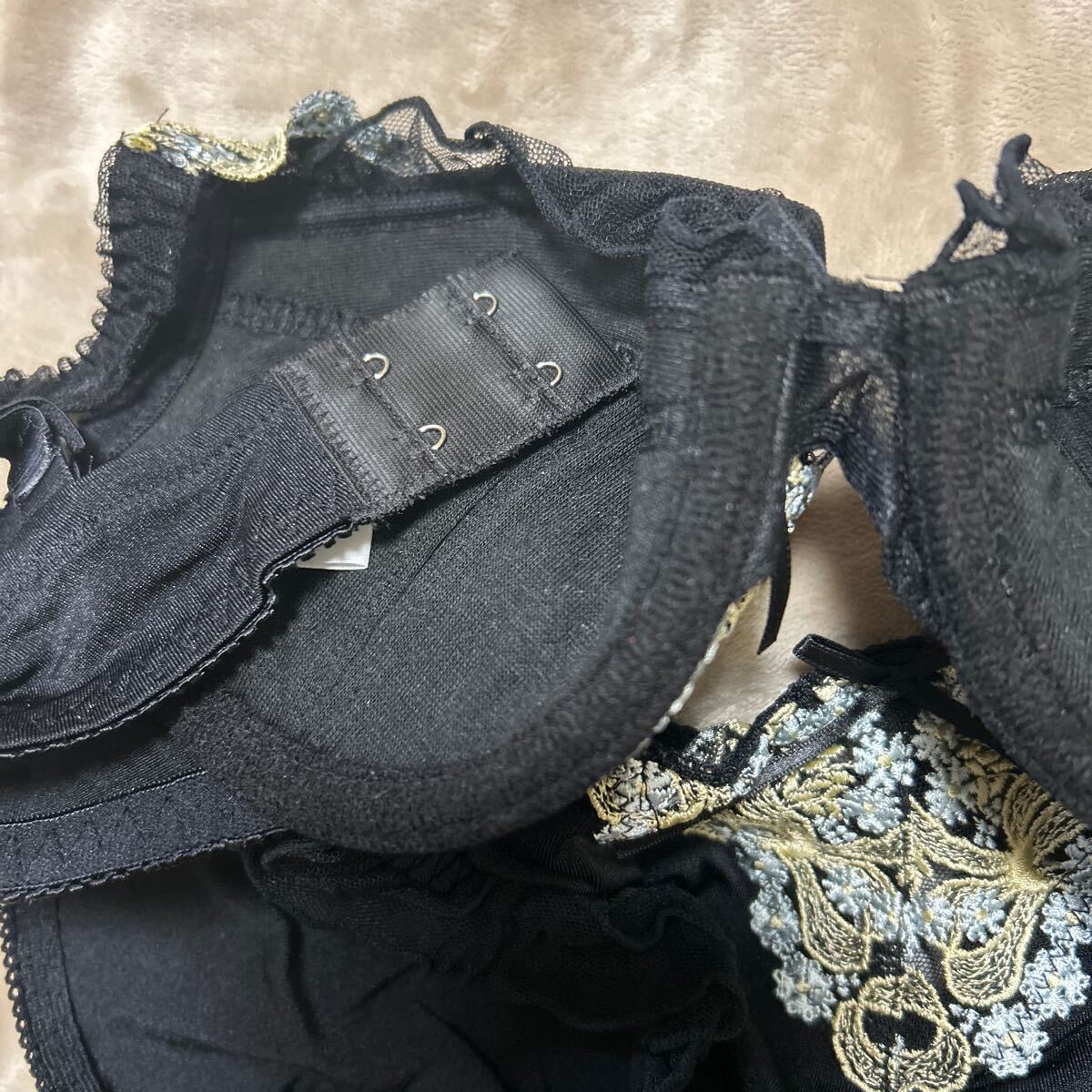 Yahoo!オークション - B70Mリボンレース ブラジャーショーツセット