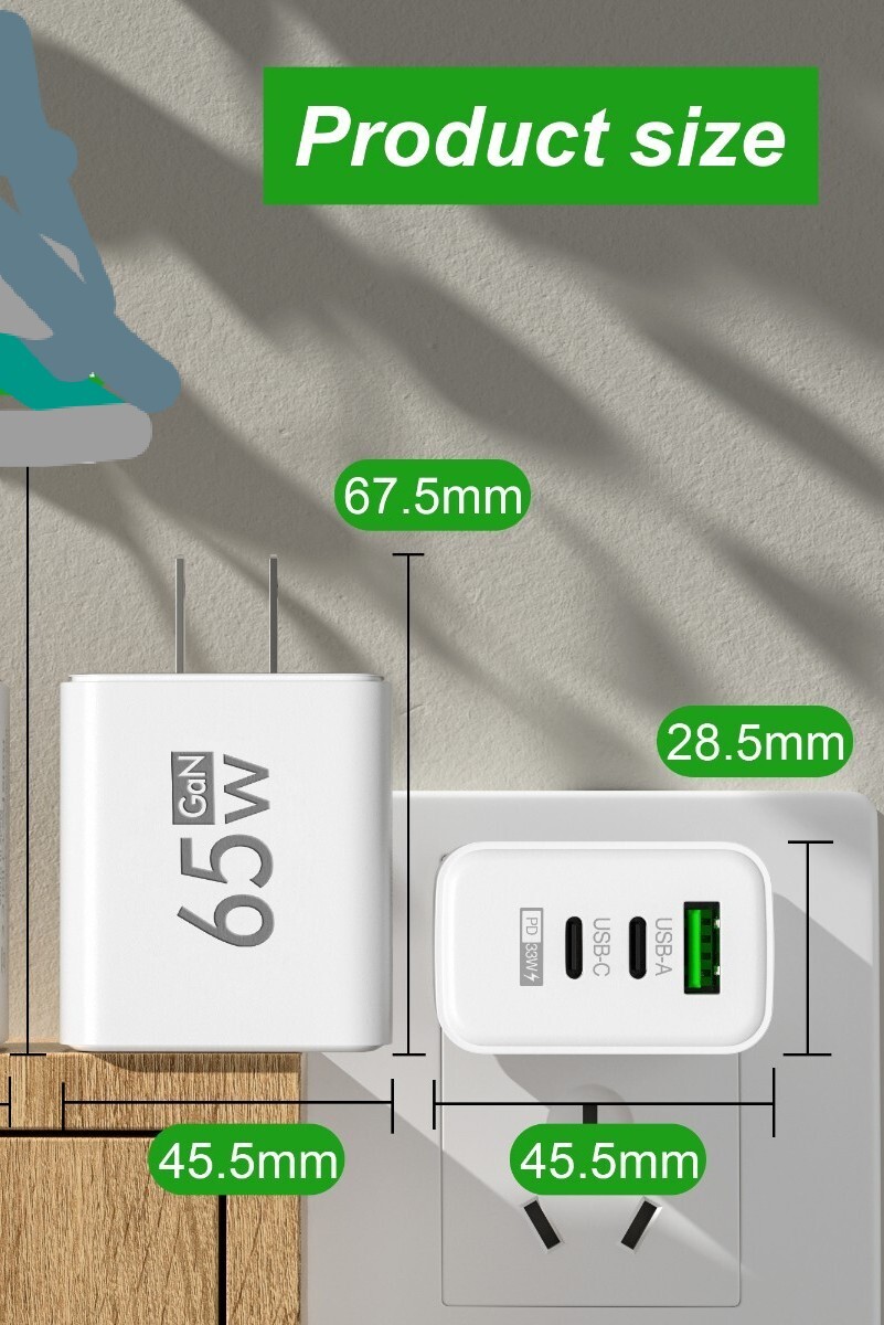 Yahoo!オークション - 〈65W PD 急速充電器〉 USB-C×2・USB-A／GaN半...