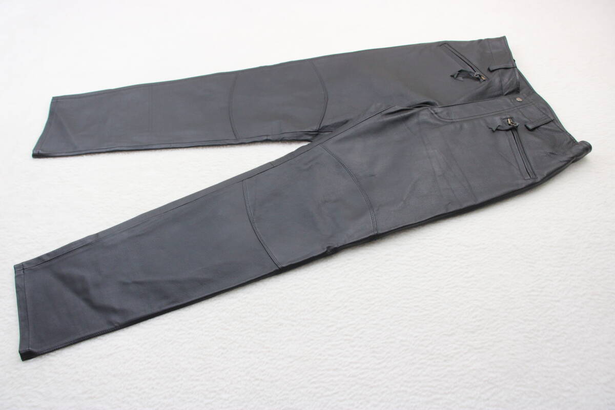 Yahoo!オークション - 1-1032 メンズ新品タグ付 高級本革レザーパンツ ...