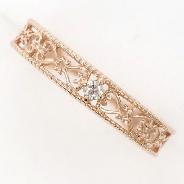 Yahoo!オークション - K10PG リング 指輪 0号 ダイヤ 総重量約0.8g 中...