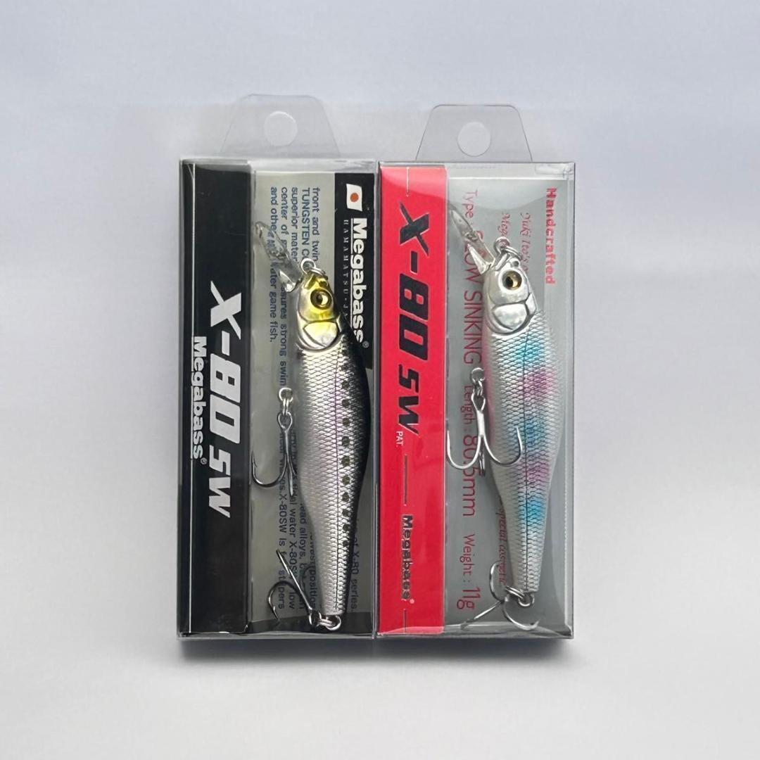 Yahoo!オークション - メガバス X-80 SW 2個セット 未開封 GG RAINBOW ...