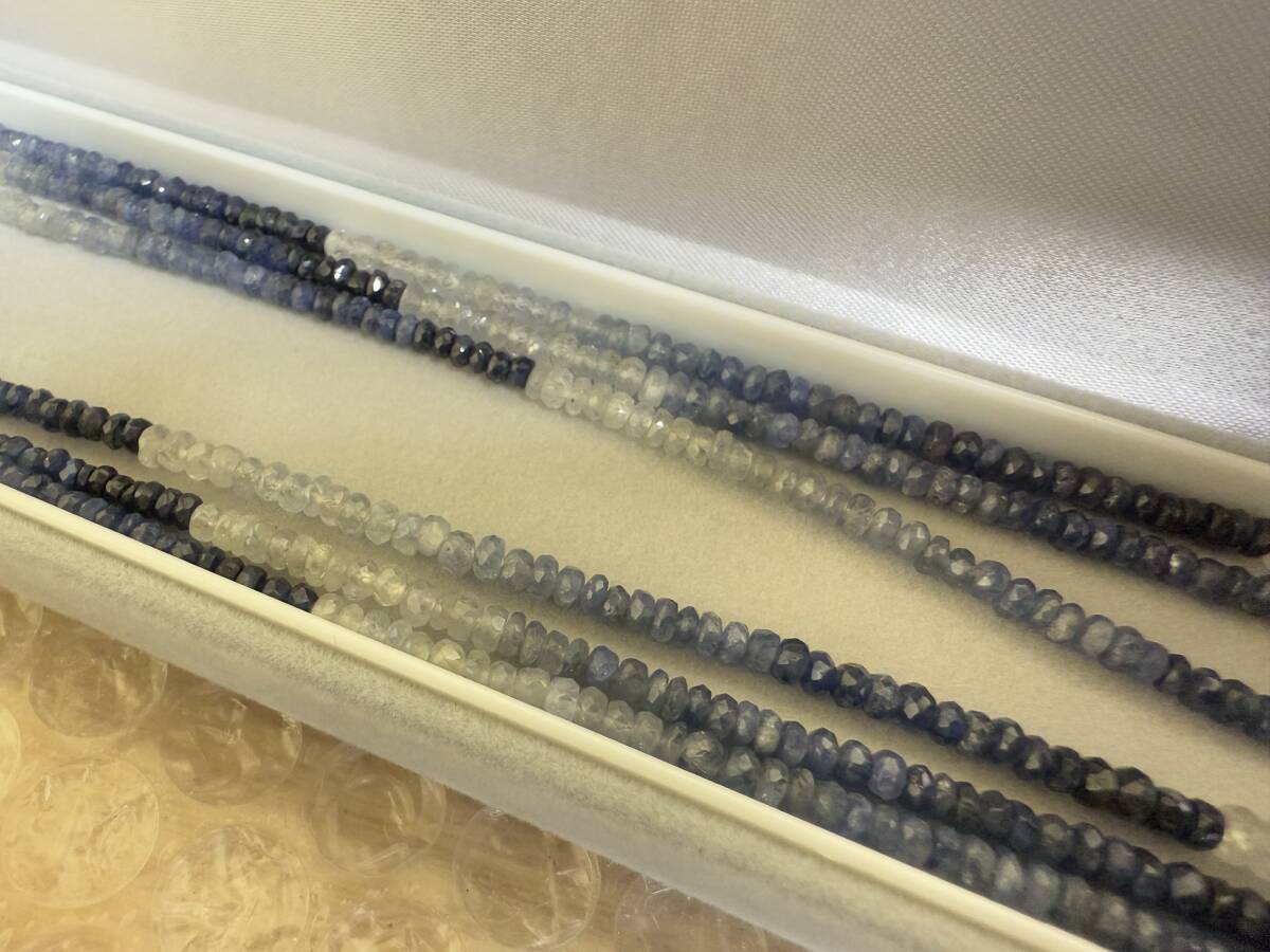 Yahoo!オークション - K14WG/サファイア/ネックレス/全長約44.5cm/総重...