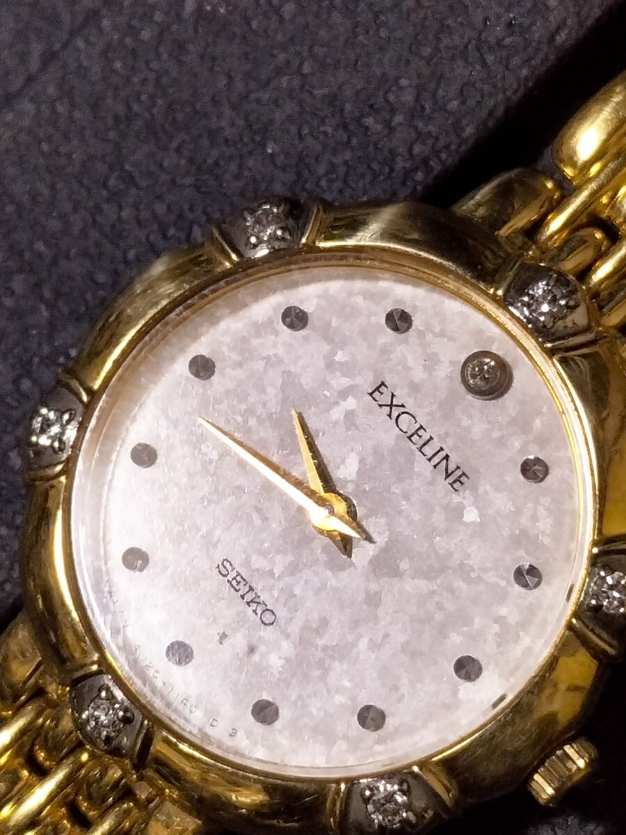 Yahoo!オークション - セイコー エクセリーヌ 7Pダイヤ シェル文字盤 ...