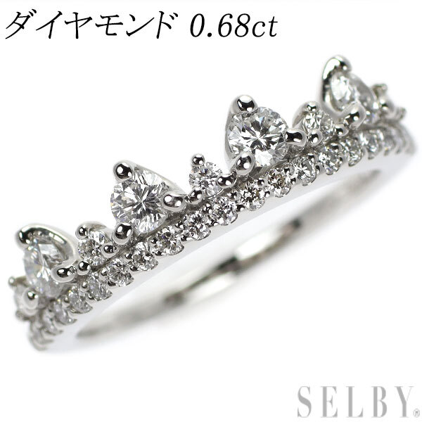Yahoo!オークション - Pt900 ダイヤモンド リング 0.68ct クラウン 王...