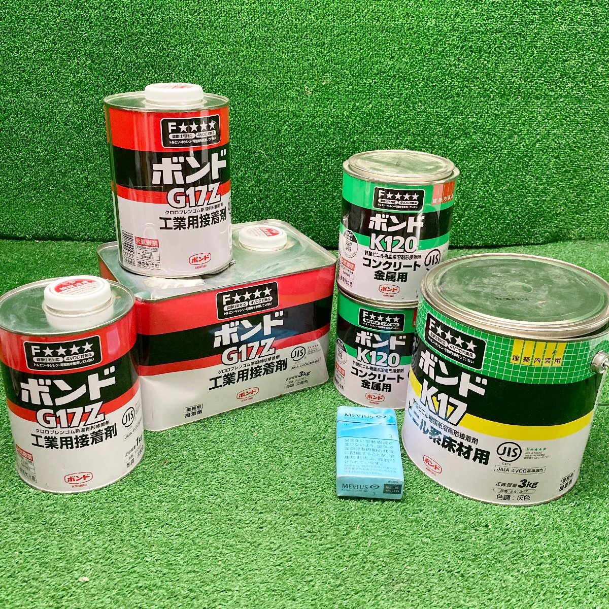 コ落L233 ボンドK120 コンクリート金属用 1kg×2缶 K17 ビニル系床材用 3kg G17Z 工業用接着剤 1kg×2缶/3kg 6缶計10kgセット(その他)｜売買された ...