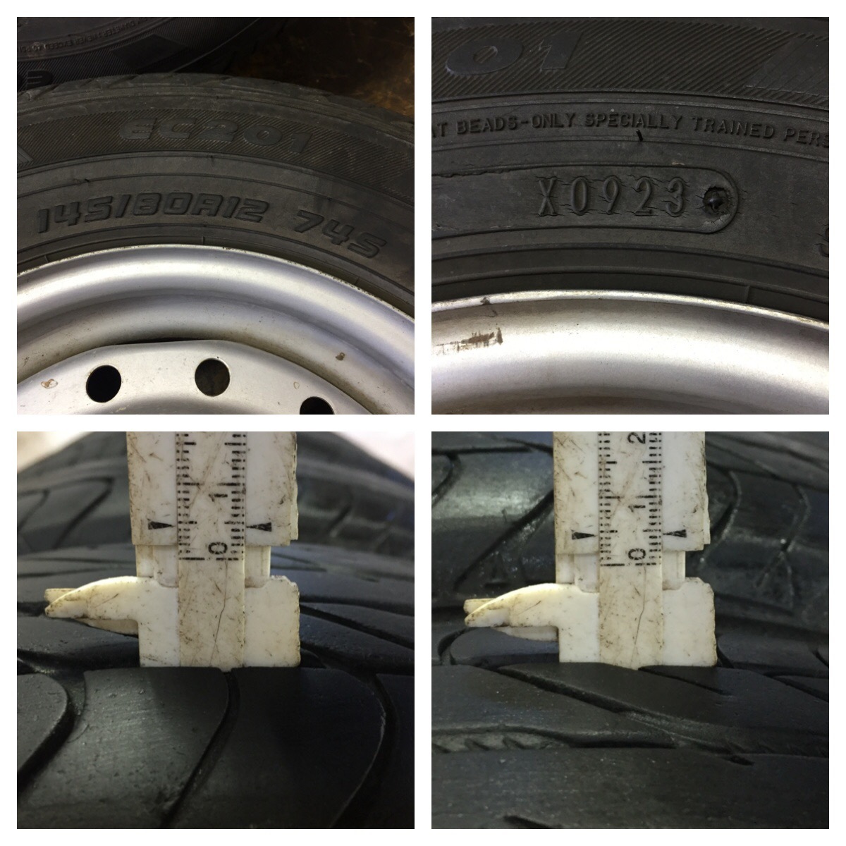 Yahoo!オークション - 3 DUNLOP DIGI TYRE EC201 145/80R12 2023年製 7...