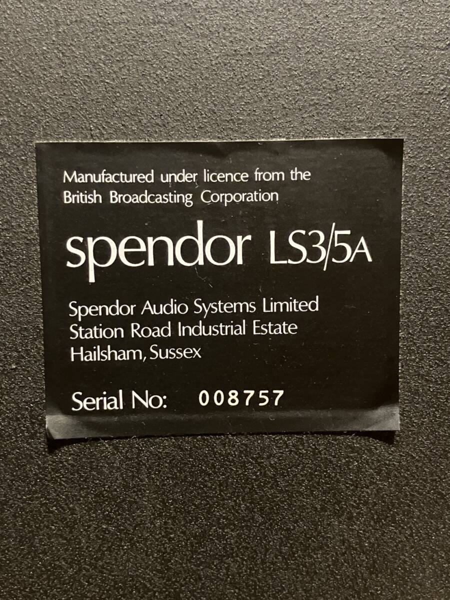 Spendor スペンドール LS3/5A BBCモニター仕様スピーカー Serial No.008756/7 元箱入り(一般)｜売買されたオークション情報、yahooの商品情報をアーカイブ ...