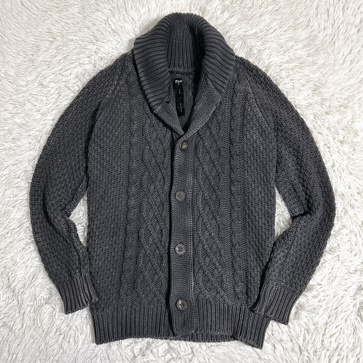 Yahoo!オークション - 【L】wjk ショールカーディガン 白タグ ケーブル...