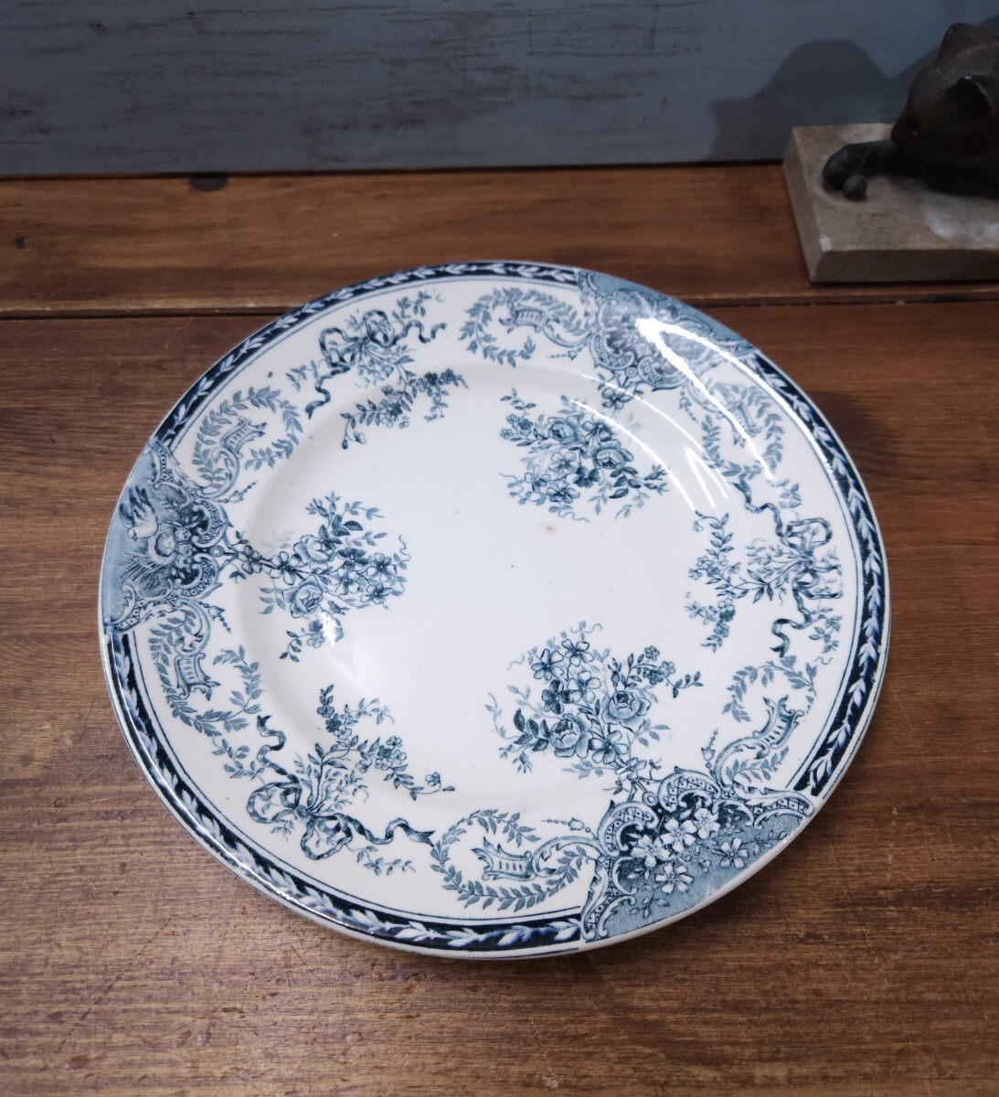 Yahoo!オークション - フランスアンティーク LONGWY ロンウィ プレート...