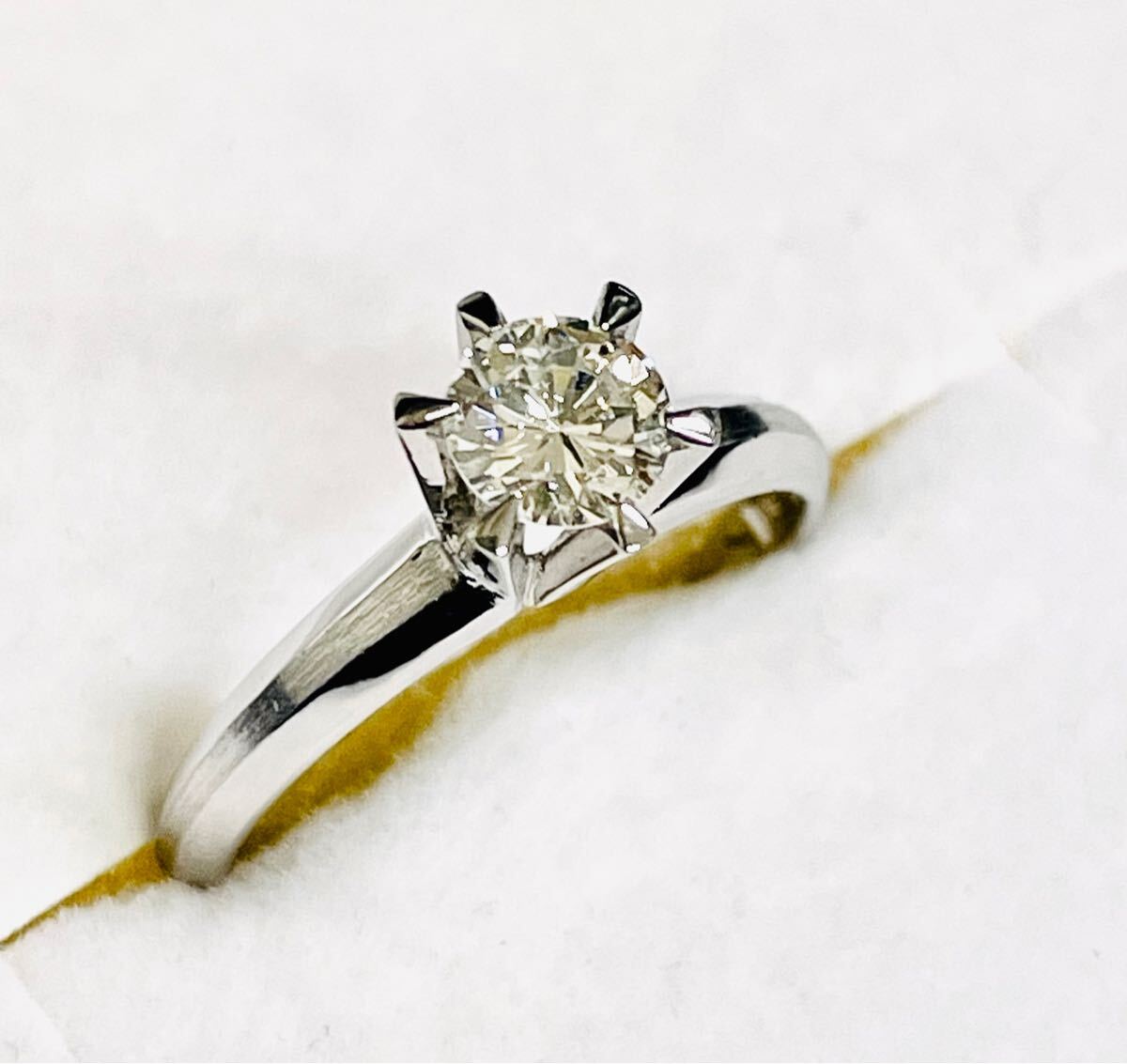 Yahoo!オークション - Pt900 ダイヤ0.46ct付き立爪リング 13.5号