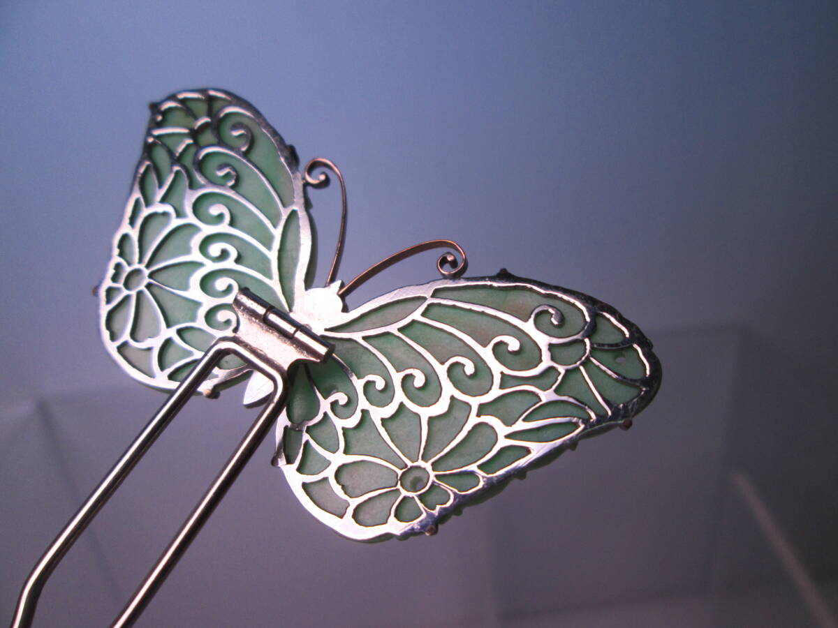 Yahoo!オークション - 【江月】アンティーク・三越 本翡翠 蝶のかんざ...