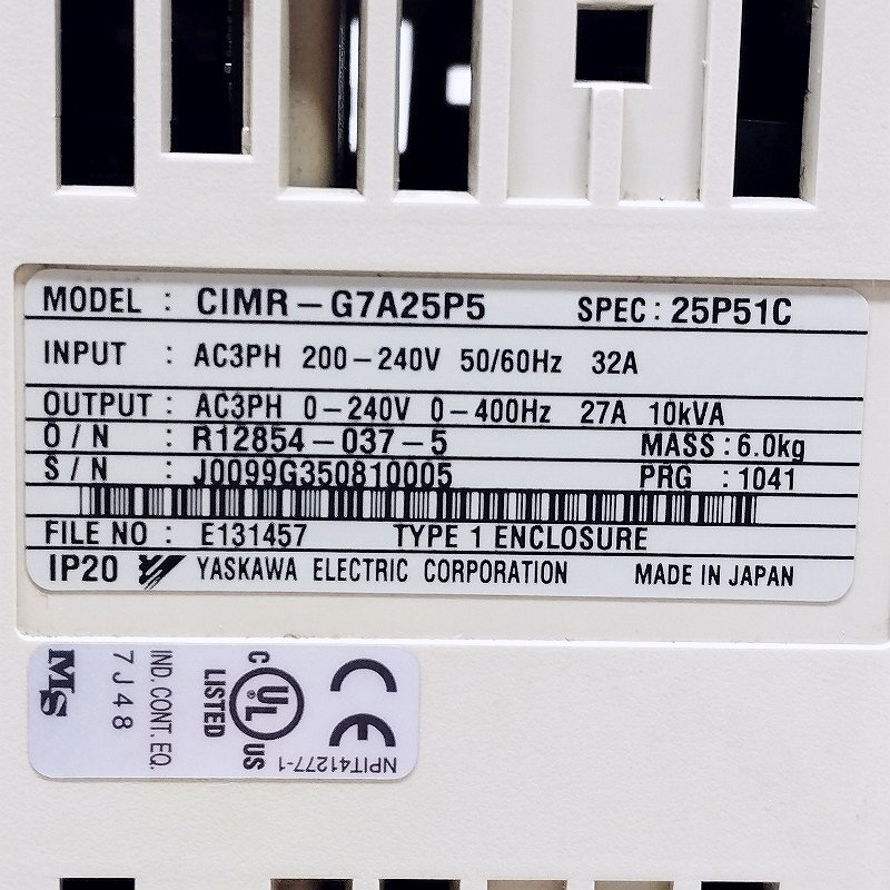Yahoo!オークション - YASUKAWA 安川 インバーター Varispeed G7 CIMR-...
