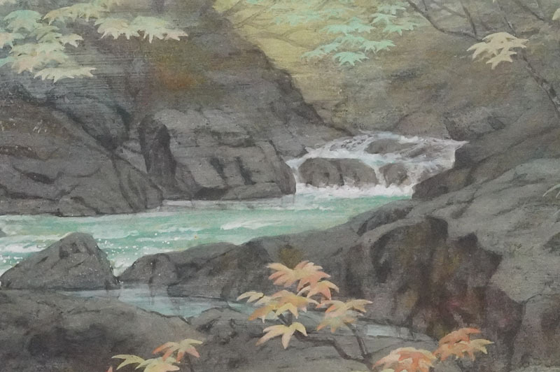 Yahoo!オークション - 【a449】真作保証 横山朱実 「新緑渓谷」 P10号 ...