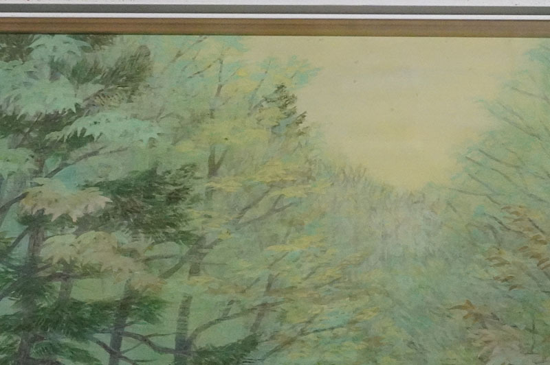 Yahoo!オークション - 【a449】真作保証 横山朱実 「新緑渓谷」 P10号 ...