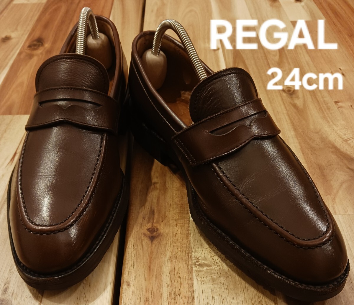 Yahoo!オークション - リーガル GEOX コインローファー W736 ダークブ...