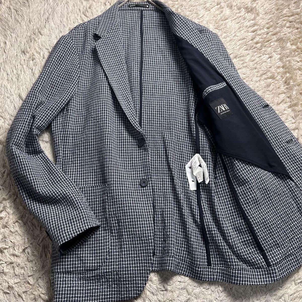 XXL 2L ZARA ザラ 際立つ漢の風格 テーラードジャケット ブルゾン チェック ギンガムチェック 青系 コットン USA メンズ ビジネス(XLサイズ以上)｜売買されたオークション情報 ...