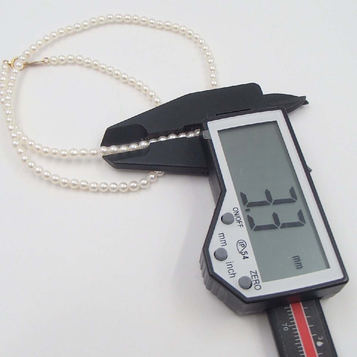 Yahoo!オークション - パール ネックレス / K18 750 約6.8g 丸玉3.3㎜...