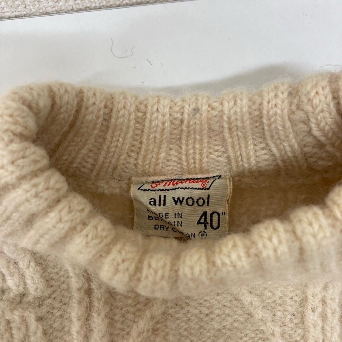 Yahoo!オークション - G92 St.Michael フィッシャーマンニット ウール ...