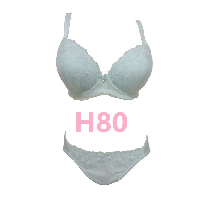 Yahoo!オークション - H80/L・ミント ブラジャー＆ショーツ 蝶々刺繍 ...