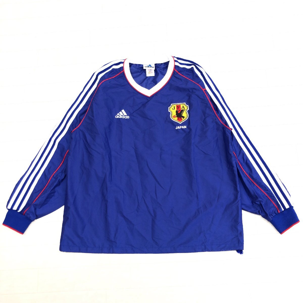 90's adidas アディダス ロゴワッペン JFA サッカー 日本代表 ピステ L 青系 ブルー系 ウインドブレーカー ジャケット 古着 ヴィンテージ(Jリーグ)｜売買されたオークション ...