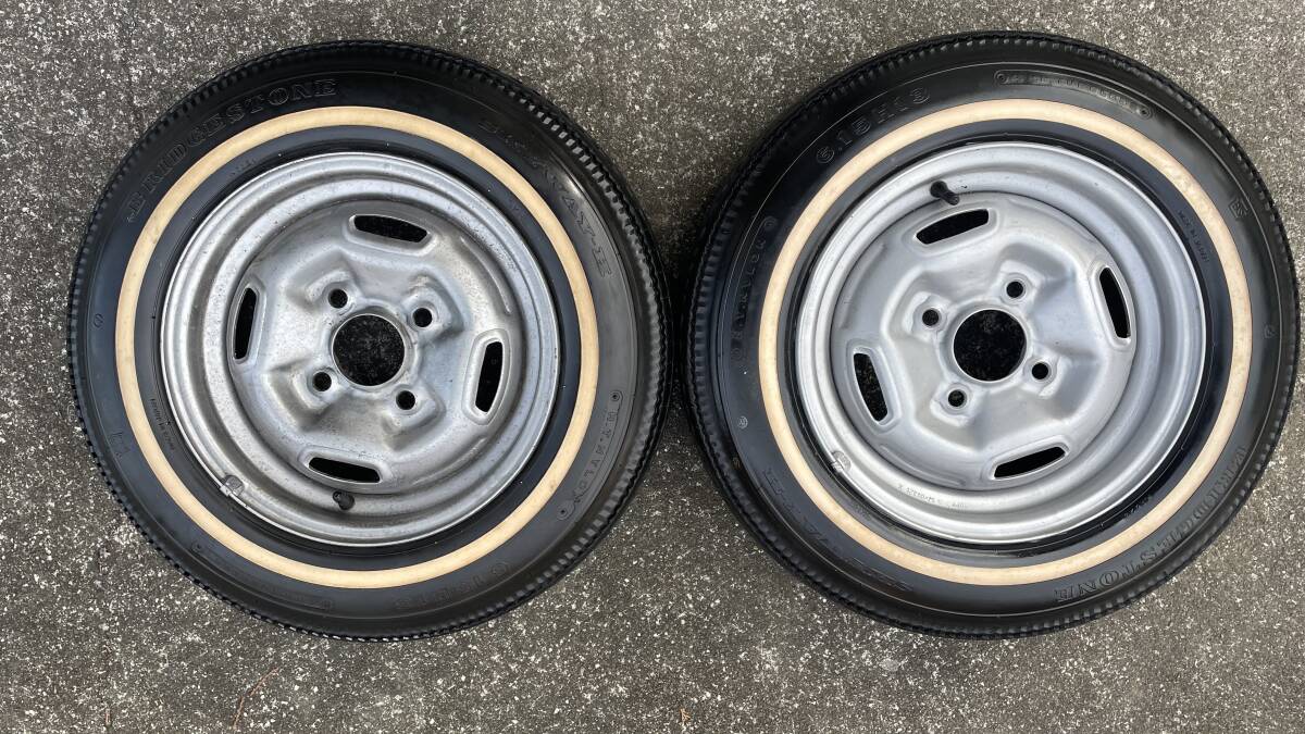 Yahoo!オークション - 旧車 ホワイトリボンタイヤ BS SKYWAY-H 当時物 ...