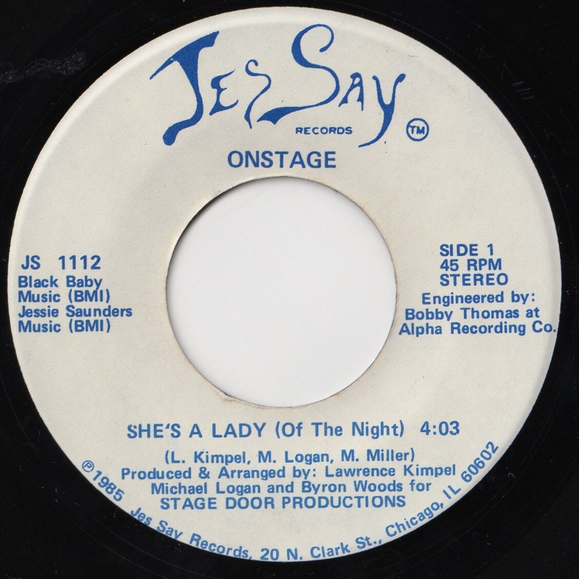 ONSTAGE JES SAY 1112 SHE'S A LADY Of The Night ／SHE'S A LADY Of The Night(R&B、ソウル)｜売買されたオークション情報 ...