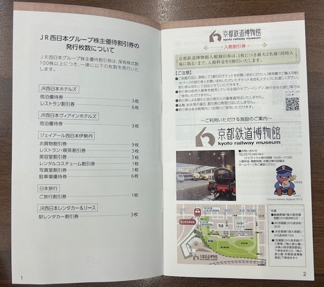 Yahoo!オークション - 【22789】JR西日本株主優待券 京都鉄道博物館入...