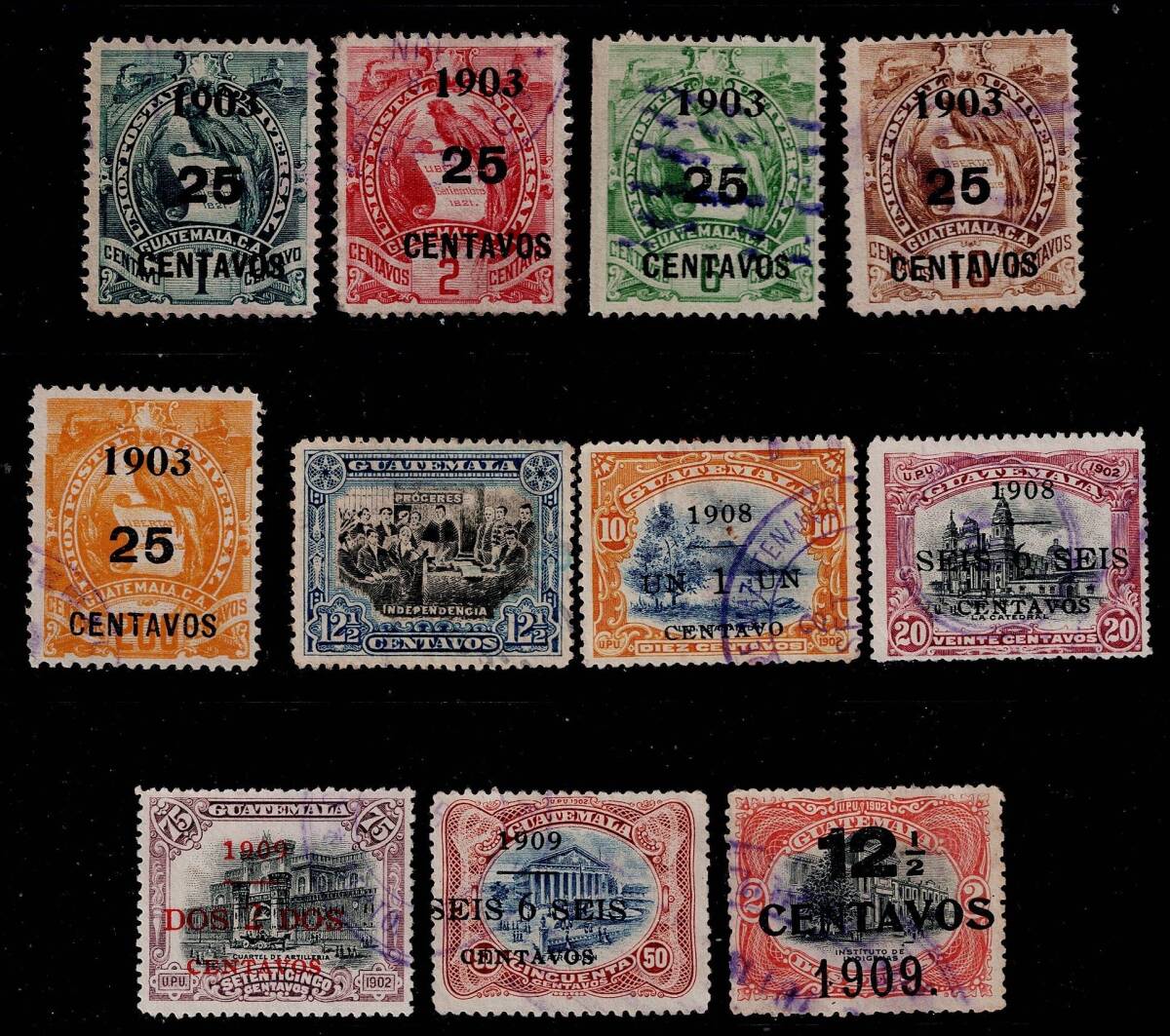 Yahoo!オークション - グアテマラ 1903～09年 加刷 11種