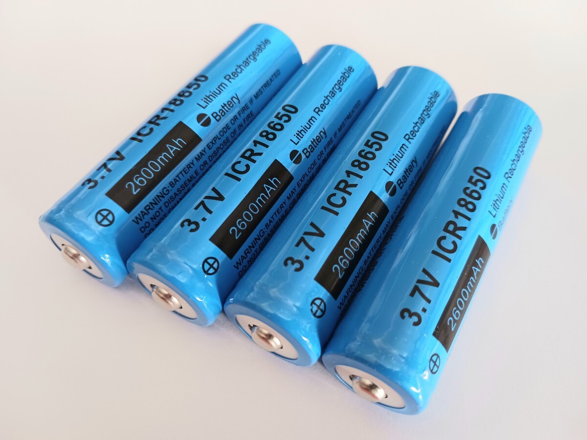 Yahoo!オークション - 18650充電バッテリー 2600mAh ボタンタイプ 充電...