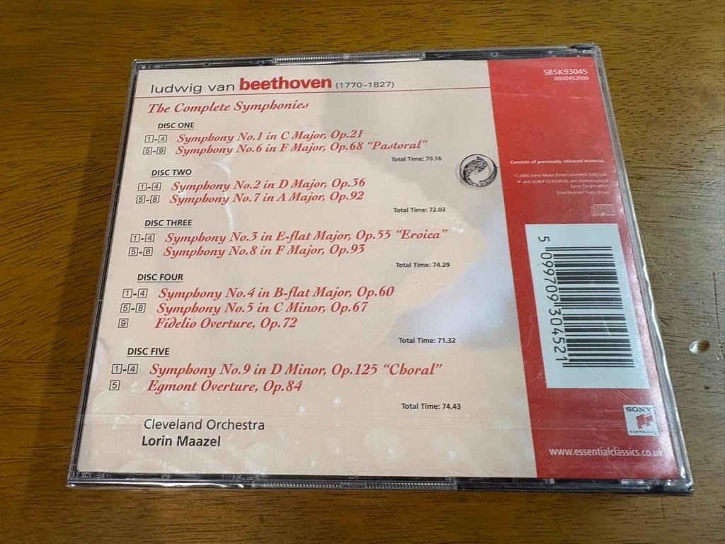 Yahoo!オークション - h7/未開封5枚組CD ベートーヴェン 交響曲全集 Th...