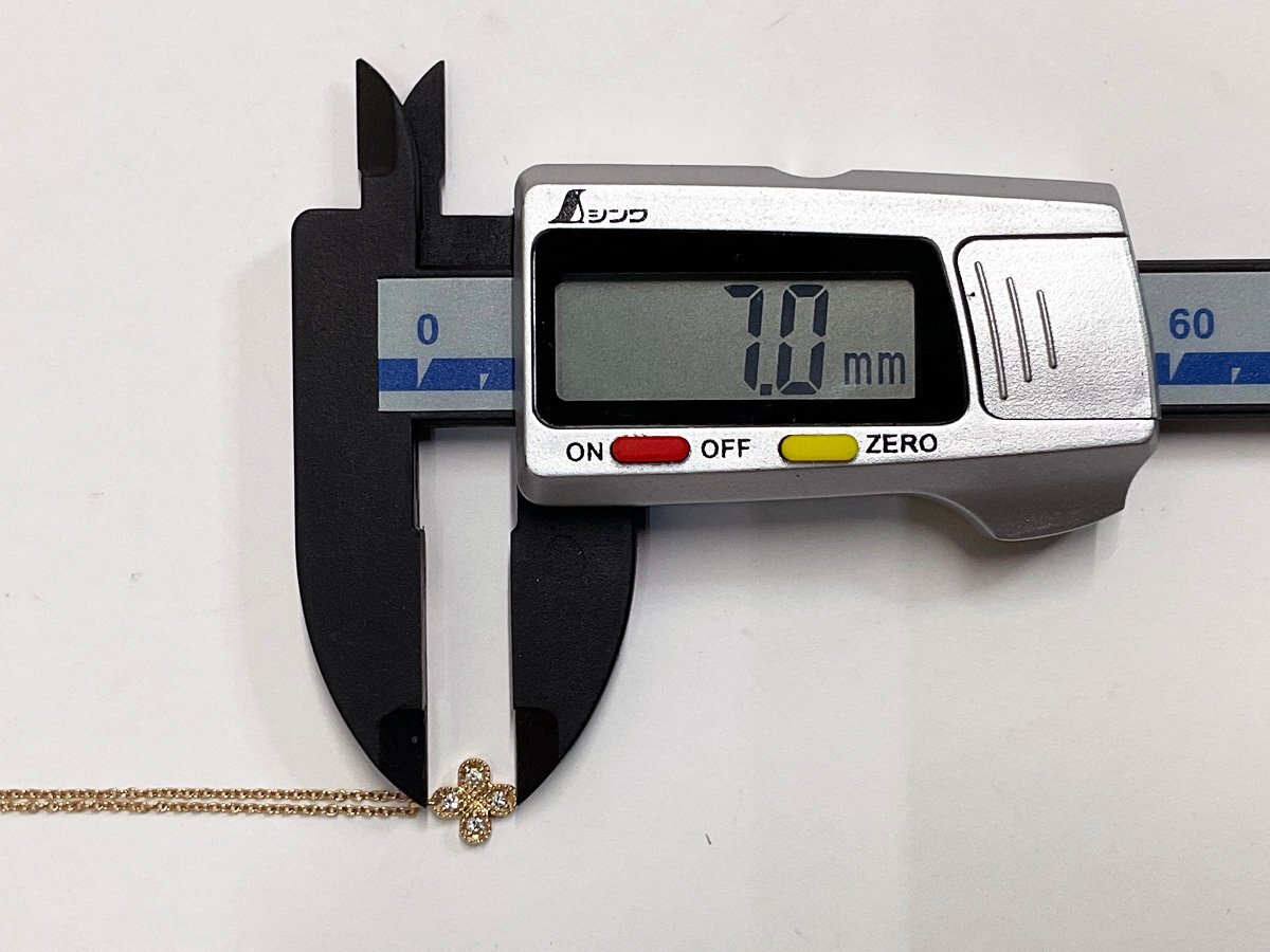 Yahoo!オークション - K18PG D0.04ct クローバーモチーフ ダイヤモンド...