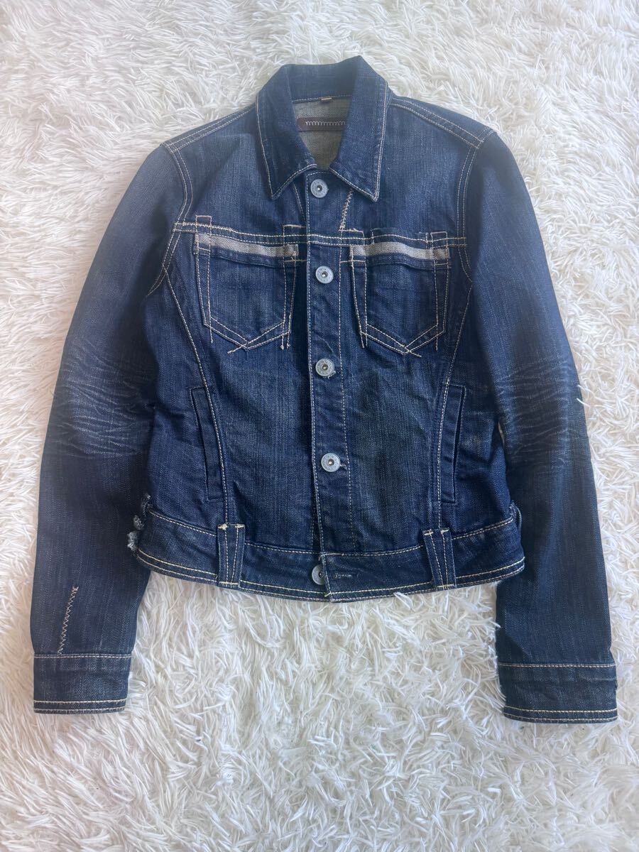 Yahoo!オークション - ヤヌーク YANUK ダメージ Gジャン 細見え デニム...