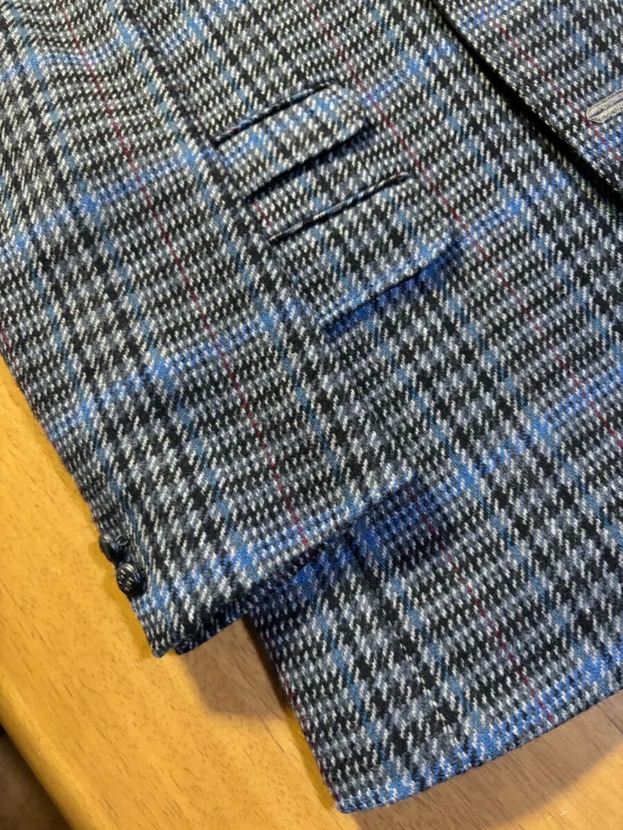 Yahoo!オークション - DAKS 日本製 サイズAB5 毛100％ツイード 黒灰青...