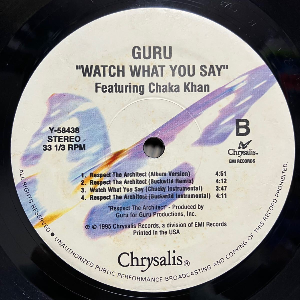 Yahoo!オークション - Guru / Watch What You Say ft. Chaka Khan / Ja...