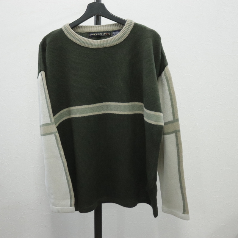 Yahoo!オークション - r473 90sビンテージ POINTX アクリルニットセー...