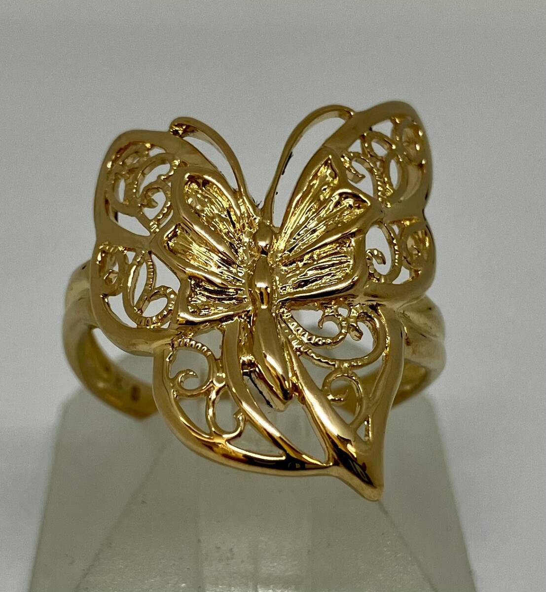 Yahoo!オークション - リング K18 18金 ゴールド #15 15号 4.3g 蝶々 ...