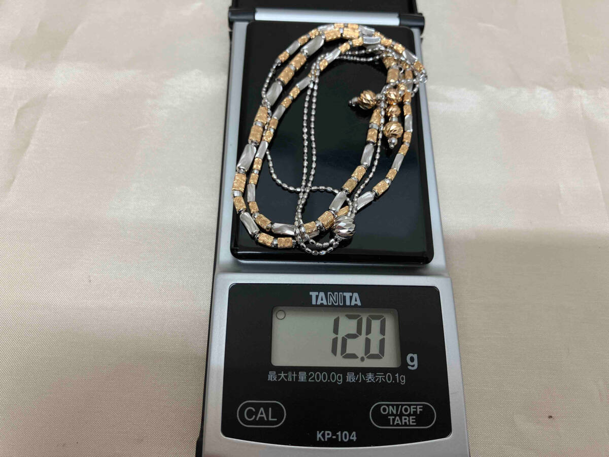 Yahoo!オークション - デザインネックレス Pt850 K18 約70cm 約12.0g