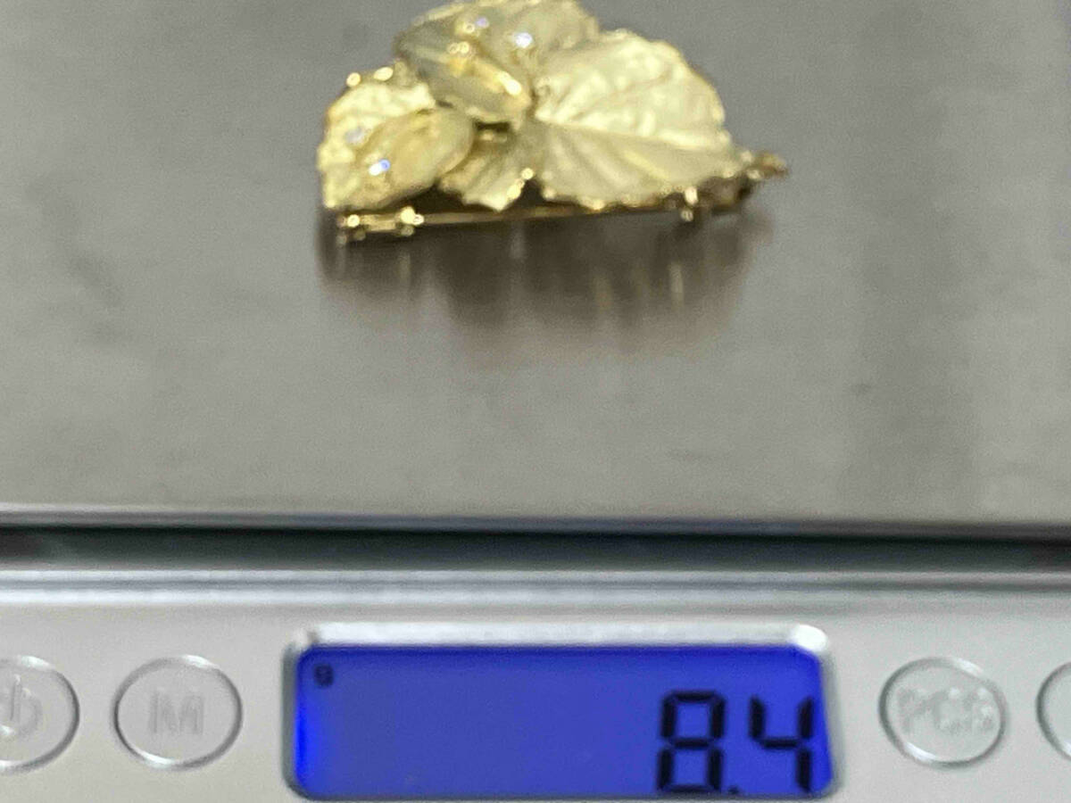 Yahoo!オークション - K18 8.4g リーフモチーフブローチトップ 店舗受...