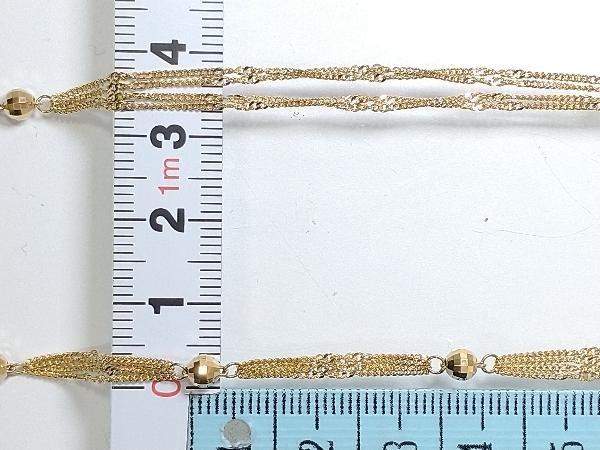 Yahoo!オークション - K18 4連チェーン風デザインネックレス カットボ...