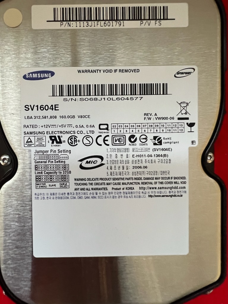 Yahoo!オークション - 動作保証 3.5インチHDD SAMSUNG SV1604E/NPS 160...