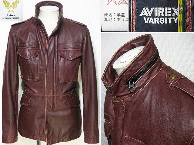 Yahoo!オークション - 渋いバーガンディ アビレックス(AVIREX)M-65タイ...