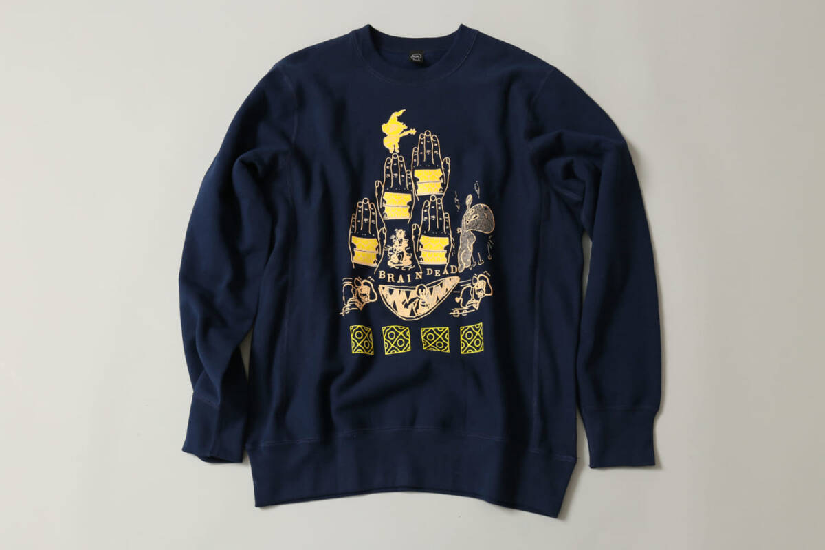 Yahoo!オークション - BRAIN DEAD x WISM 未使用 スエット ネイビー サ...