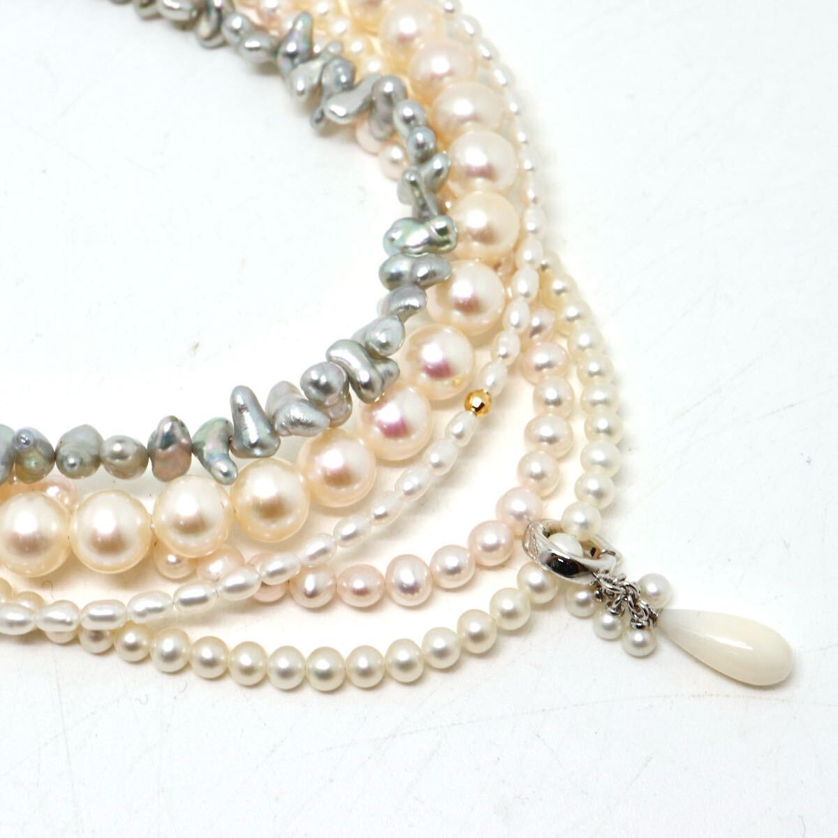 1円〜 K18入り バロックパール入り セット売り 本真珠ネックレス5点おまとめ F 約94.1g 約2.5-8.0mm珠 パール pearl EB5/- B299(その他)｜売買された ...