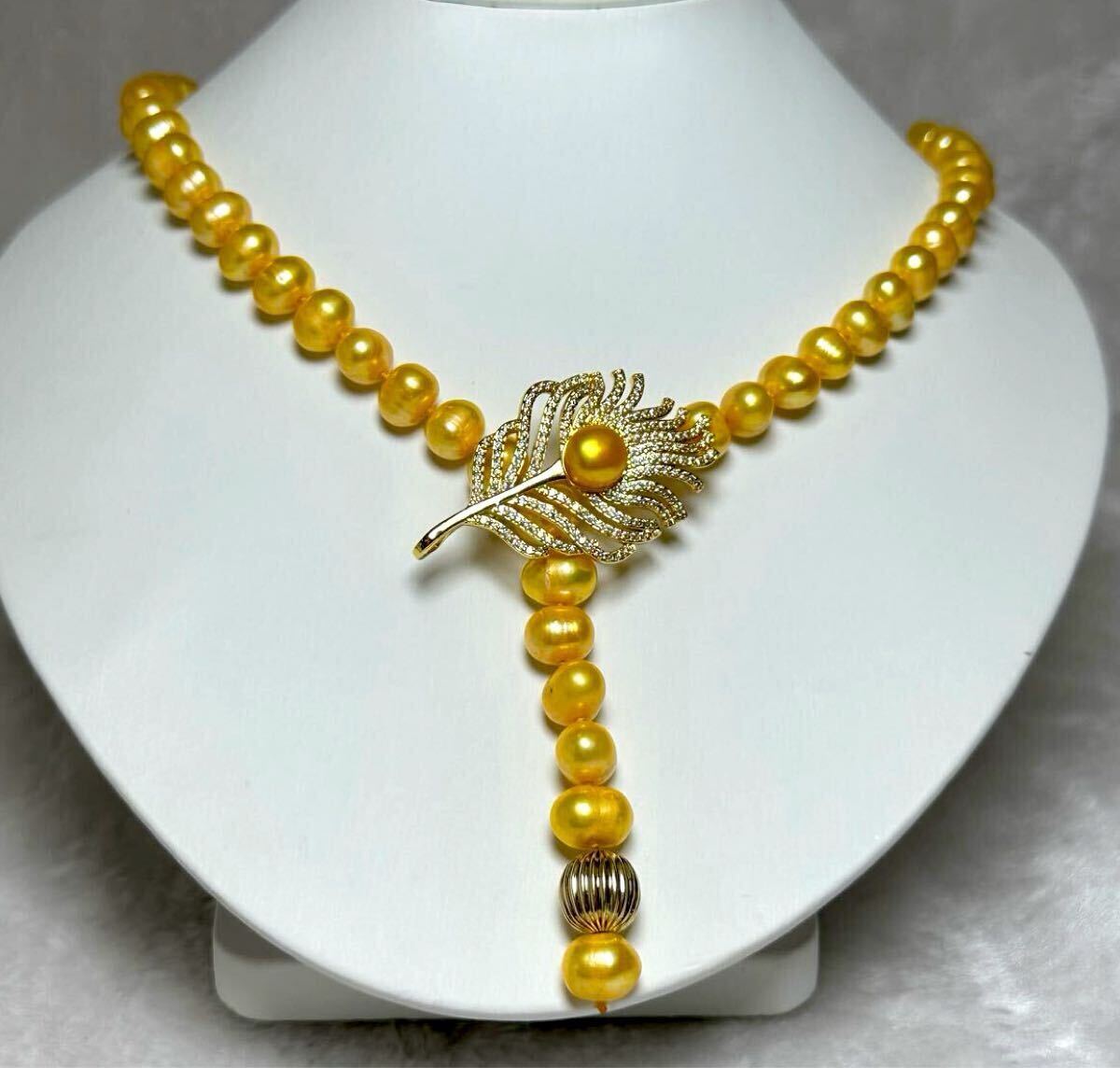 Yahoo!オークション - 豪華綺麗 本真珠ネックレス8.6mm 55cm ゴールド...