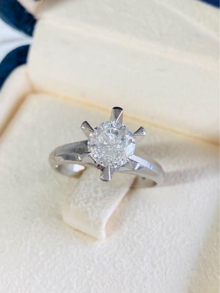 一粒 ダイヤ 1ct 盾爪 リング pt 900 ダイヤモンド